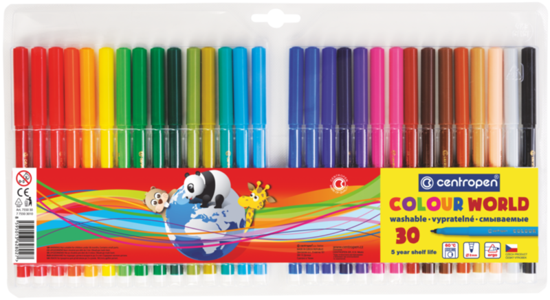 Centropen Fixy Colour world, 30 barev - • pexo.cz