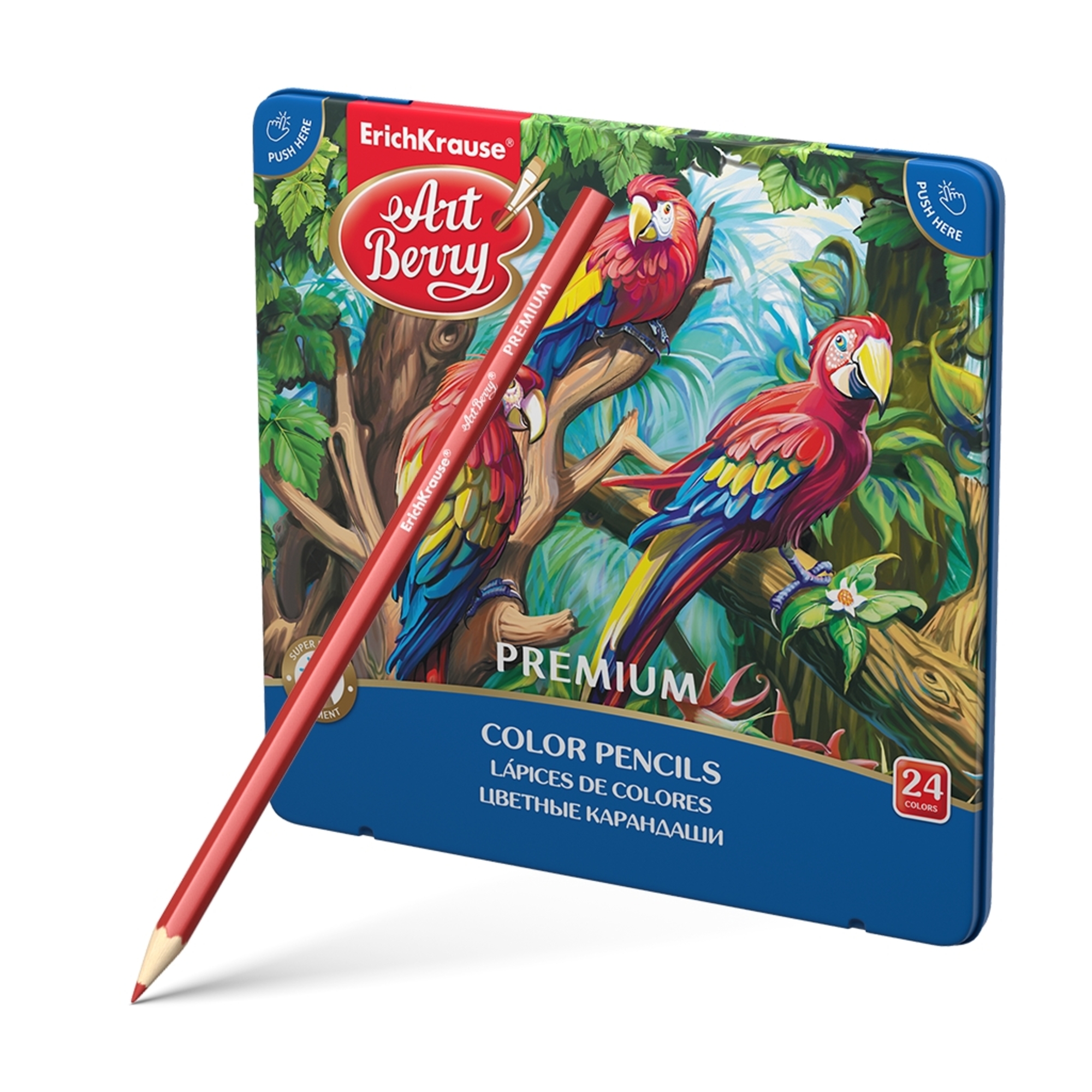 Erich Krause Pastelky ArtBerry Premium, šestihranné, 24 barev, v ...