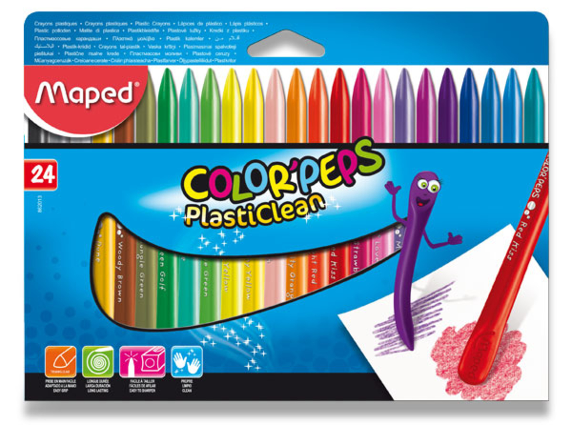 Maped Voskovky Color´Peps Plasticlean, 24 barev - • pexo.cz